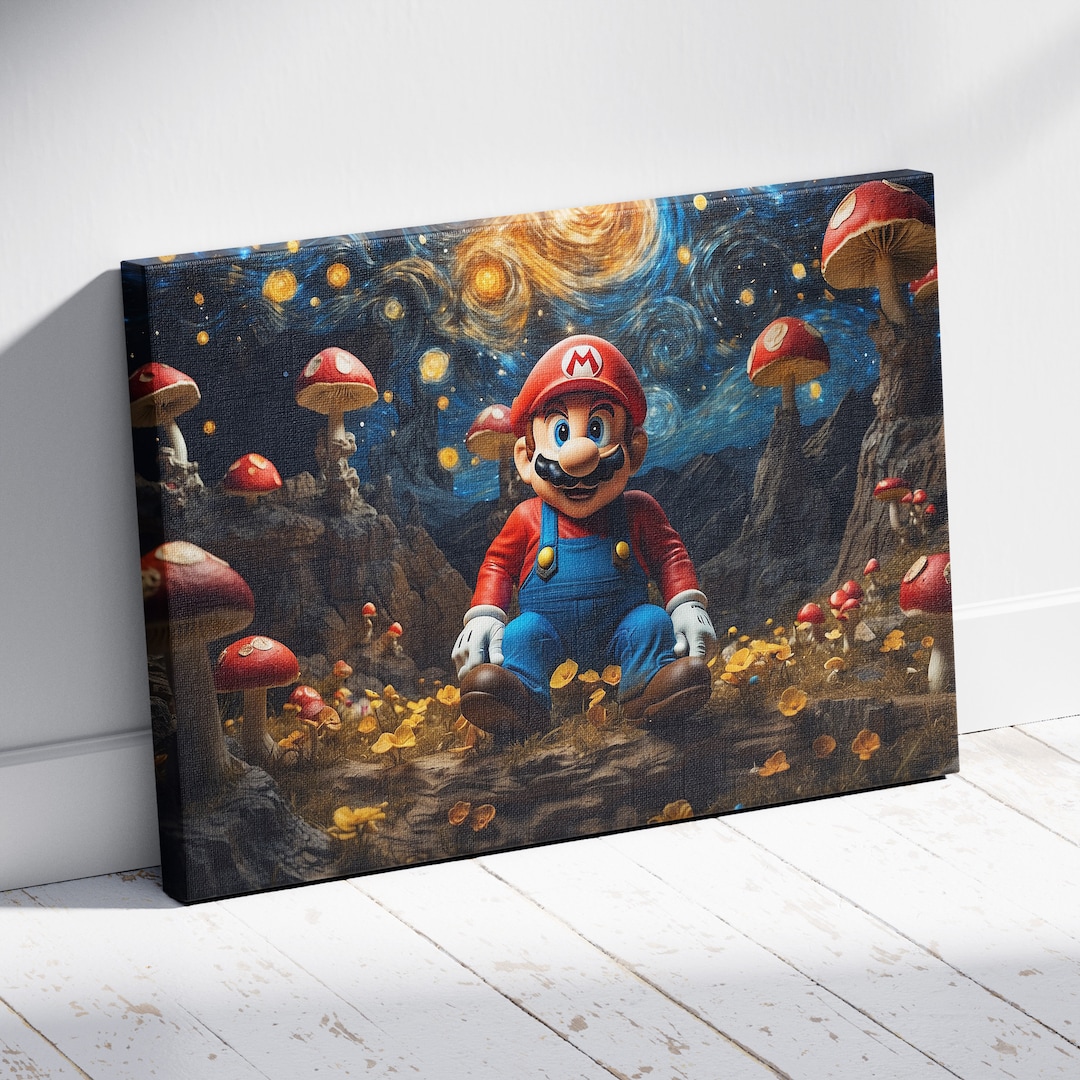 Super Mario Canvas Mushroom Canvas Super Mario Super Mario Bros ...