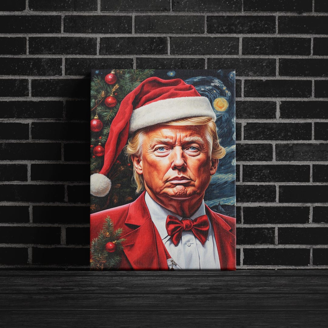 Donald Trump Christmas Santa Art Print, Festive Holiday Poster, Unique ...
