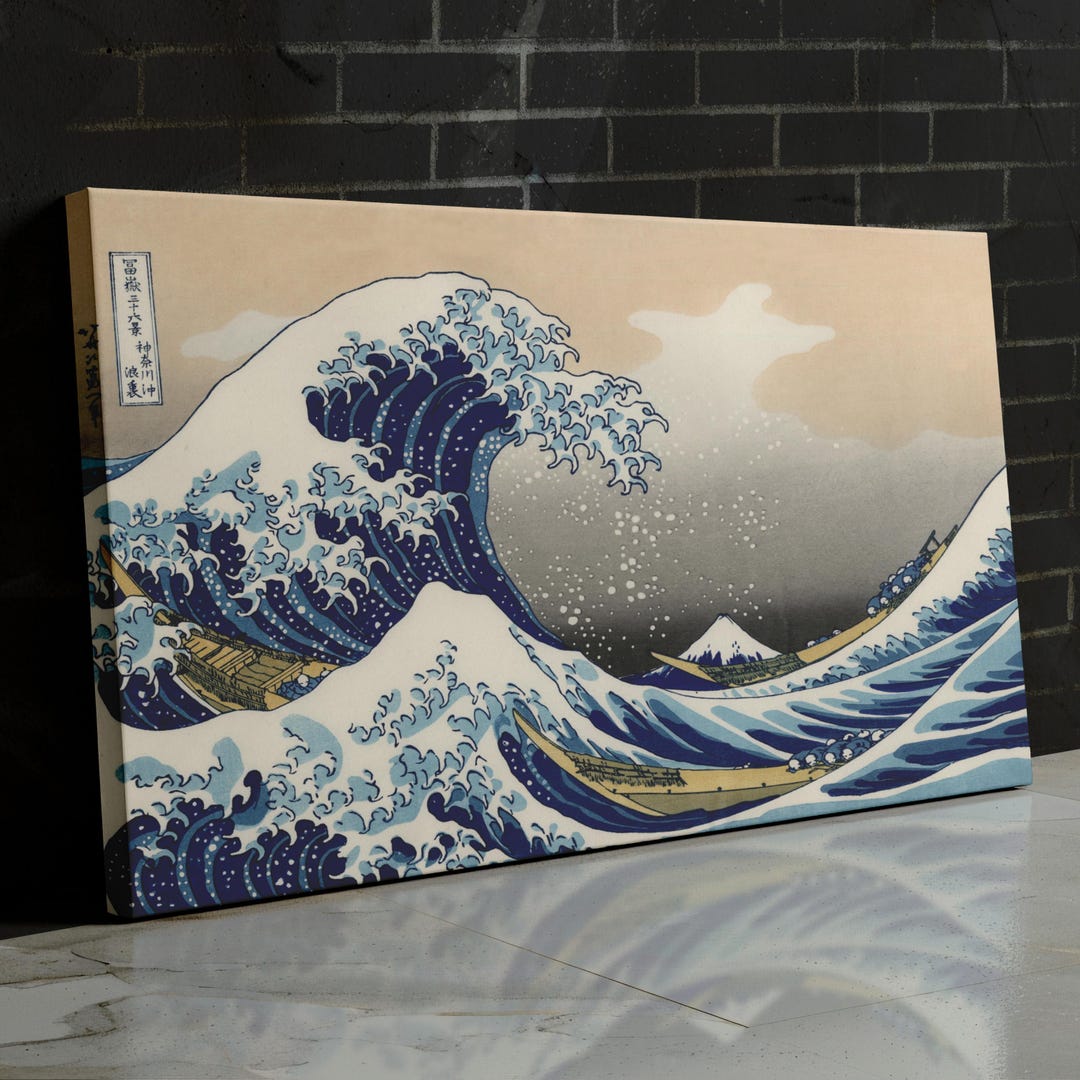Japanese Wave Art Canvas | the Great Wave off Kanagawa Poster | Hokusai ...