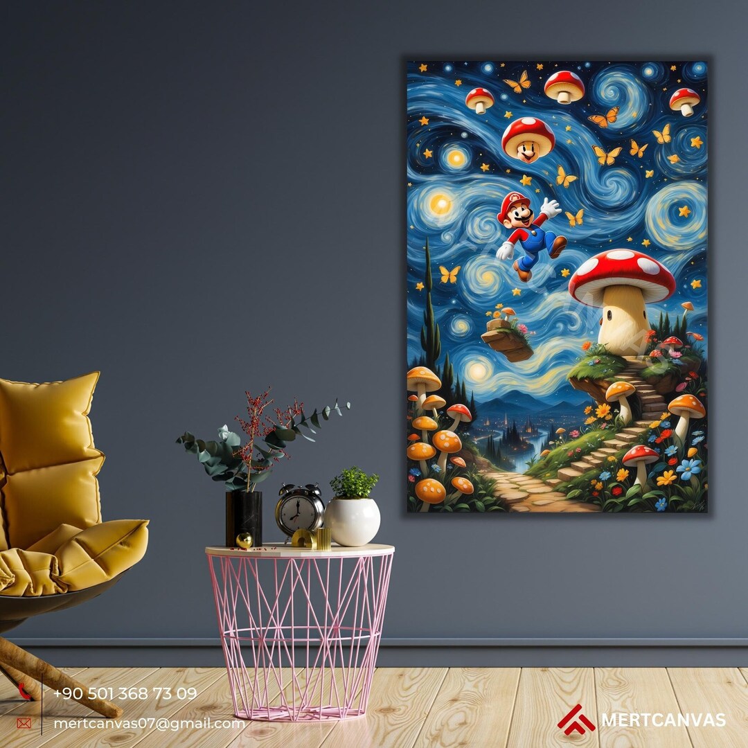 Super Mario Canvas Starry Night View Canvas Super Mario Super Mario ...