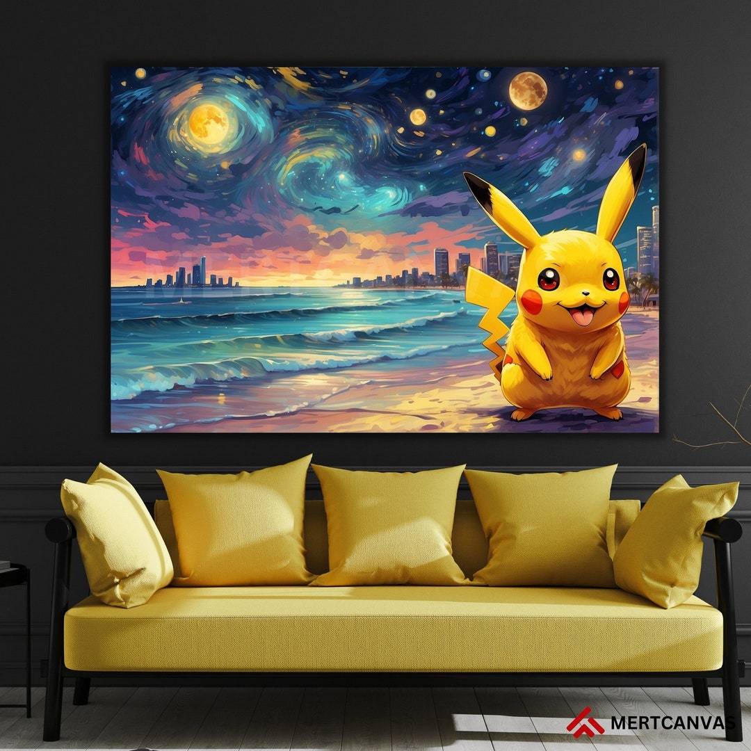 Pikachu Ready to Hang Canvas Pikachu Canvas Pikachu Poster Pikachu ...