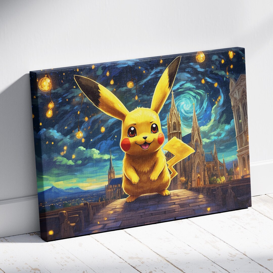 Pikachu Ready to Hang Canvas Pikachu Canvas Pikachu Poster Pikachu ...