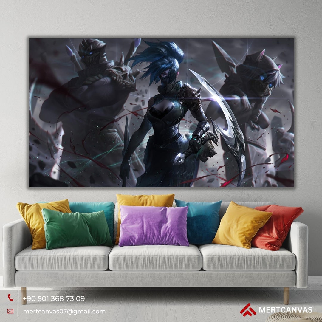 Akali League of Legends Lol Poster Canvas Wall Art Decor Boys Room ...