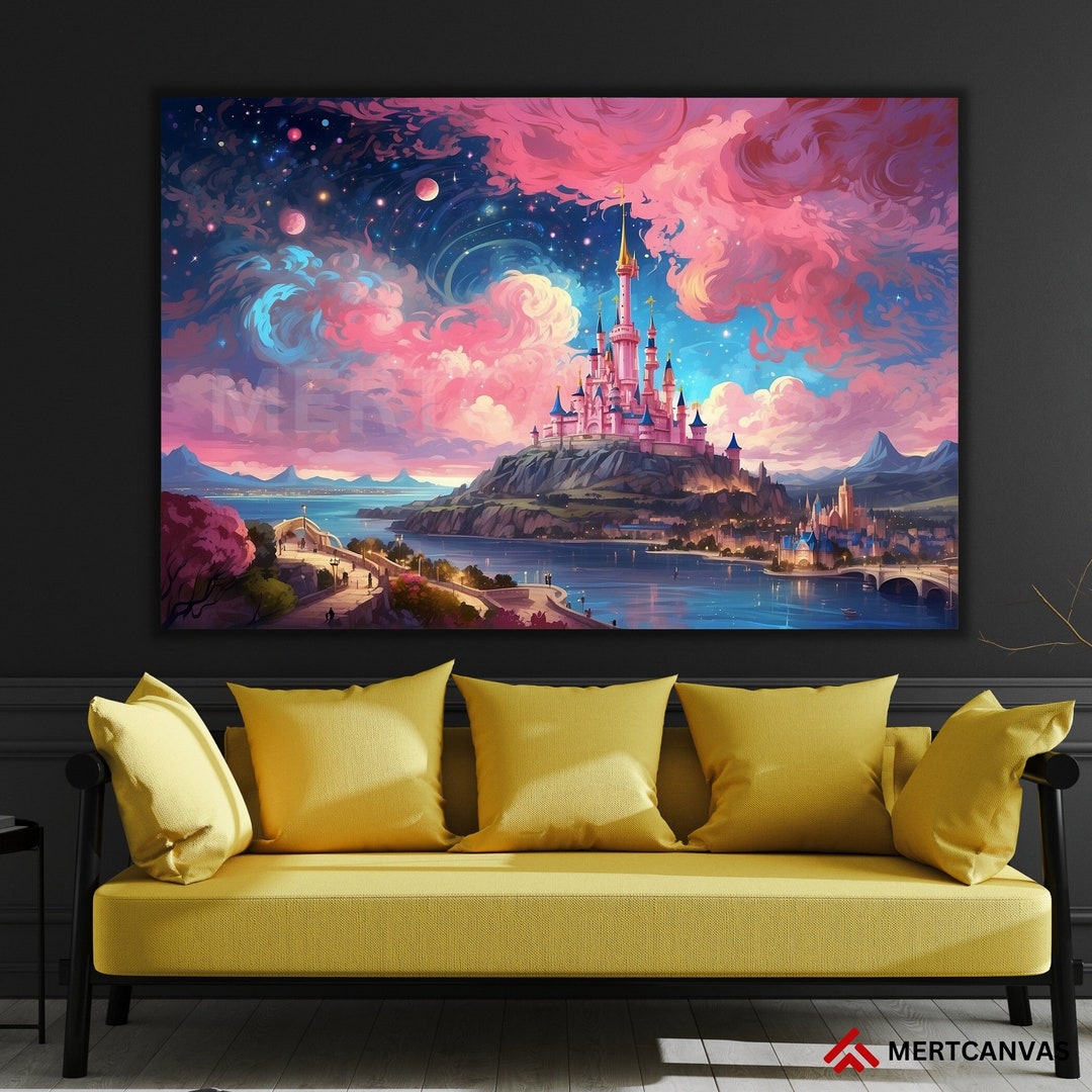 Pink Disneyland Fan Art Disneyland Decor Disneyland Canvas Disneyland ...