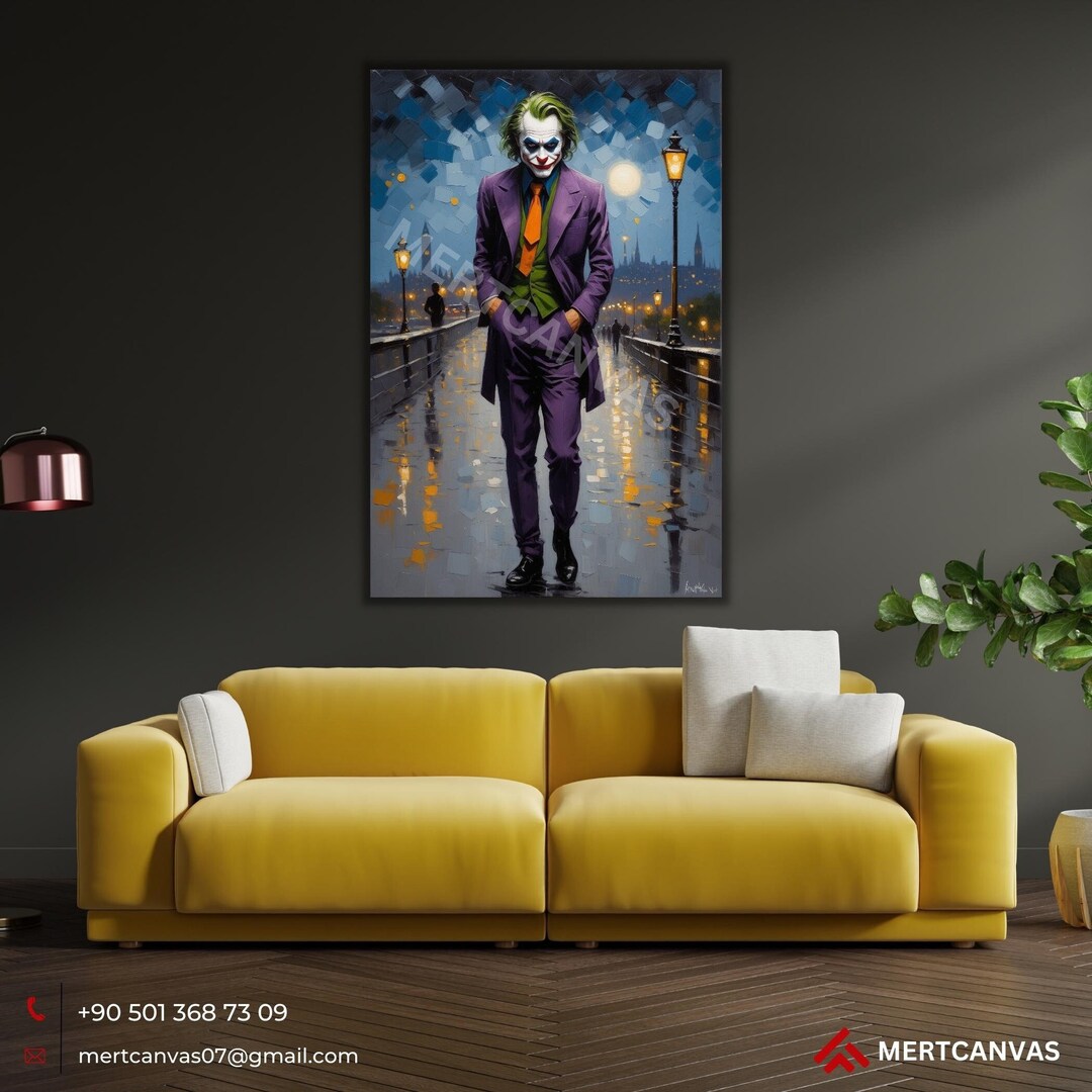 Joker Fan Art Freehand Drawing Joker Canvas Joker Poster Joker - Etsy
