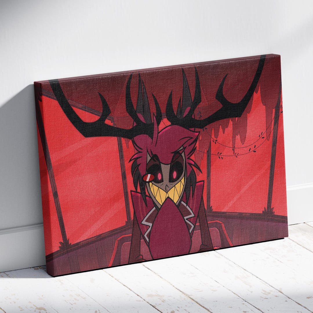 Alastor Hazbin Hotel Art Red & Black Alastor Poster Dark Anime Decor ...