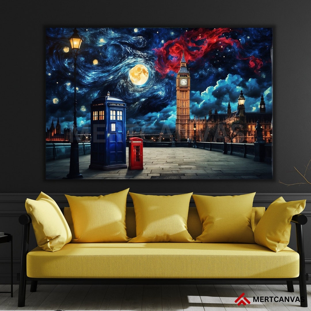 Canvas Doctor Who Tardis Box London Art Doctor Who Wall Art London Big ...