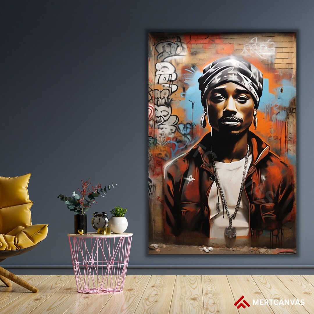 Tupac Shakur Poster Canvas All Time Rappers Canvas Tupac Hip Hop Canvas ...