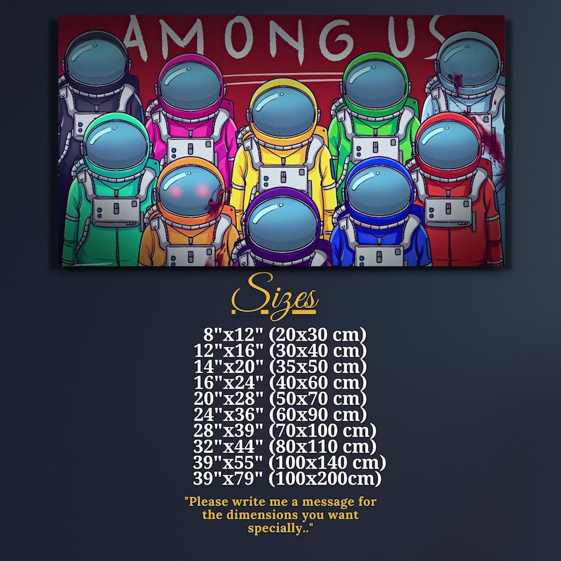 Among Us Video Game Characters Poster Canvas Print Wall Art - Etsy