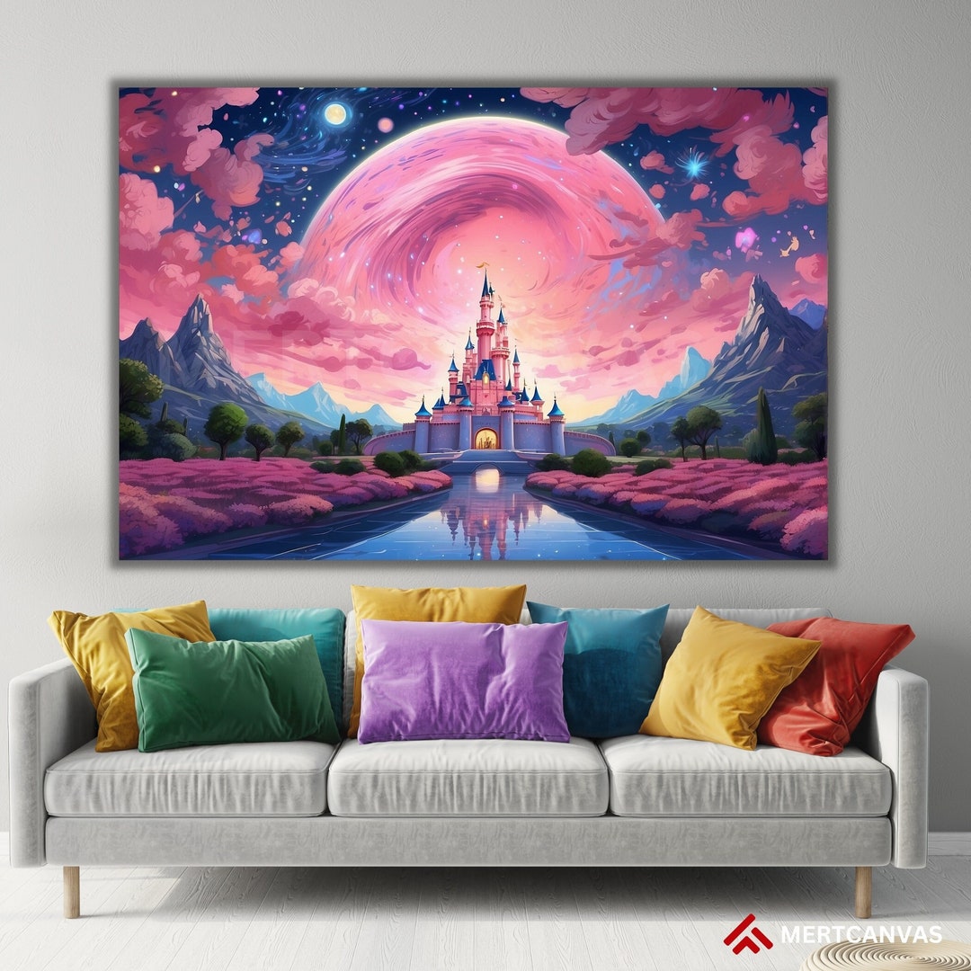 Pink Disneyland Fan Art Disneyland Decor Disneyland Canvas Disneyland ...