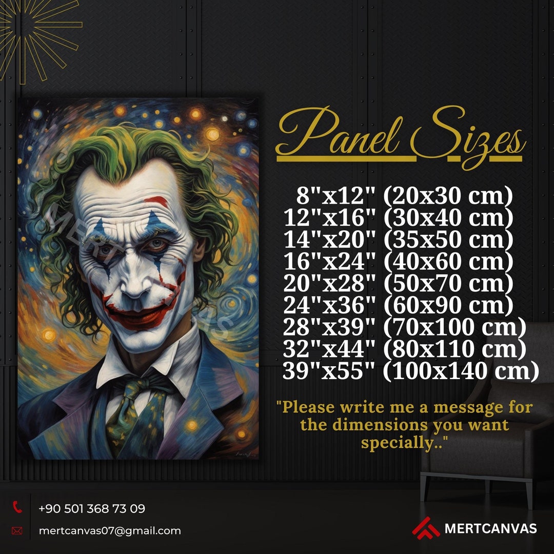 Joker Fan Art Freehand Drawing Joker Canvas Joker Poster Joker - Etsy