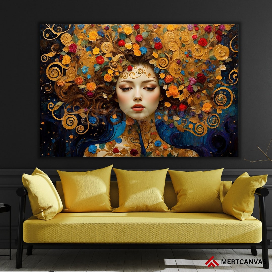 Women Art Style Gustav Klimt Style Canvas Design Gustav Klimt Style ...