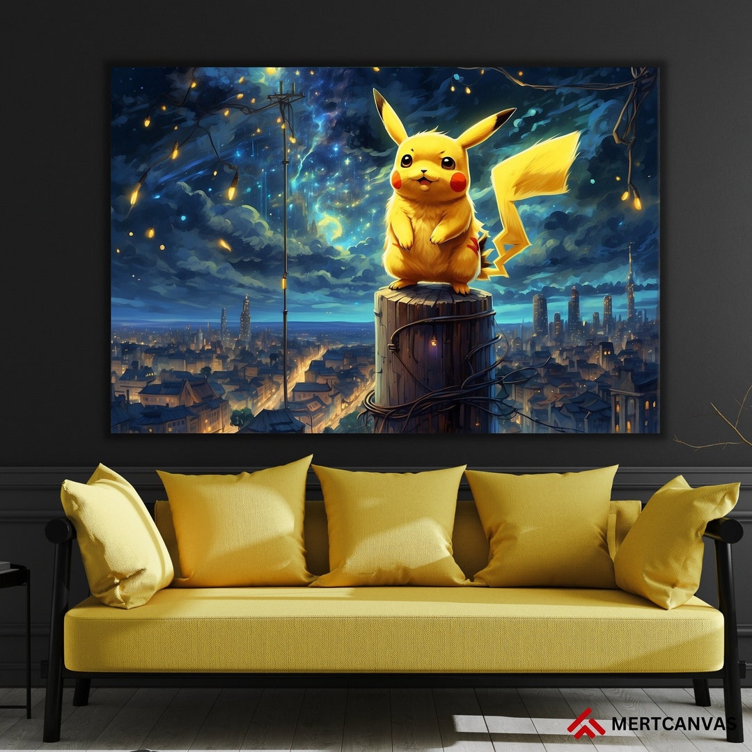 Pikachu Canvas Christmas Pikachu Pikachu Art Pikachu Decor Pokemon ...