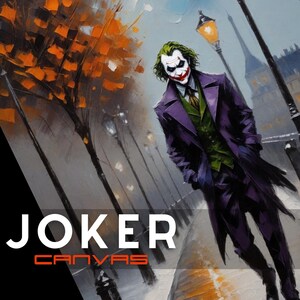 Joker Fan Art Freehand Drawing Joker Canvas Joker Poster Joker - Etsy