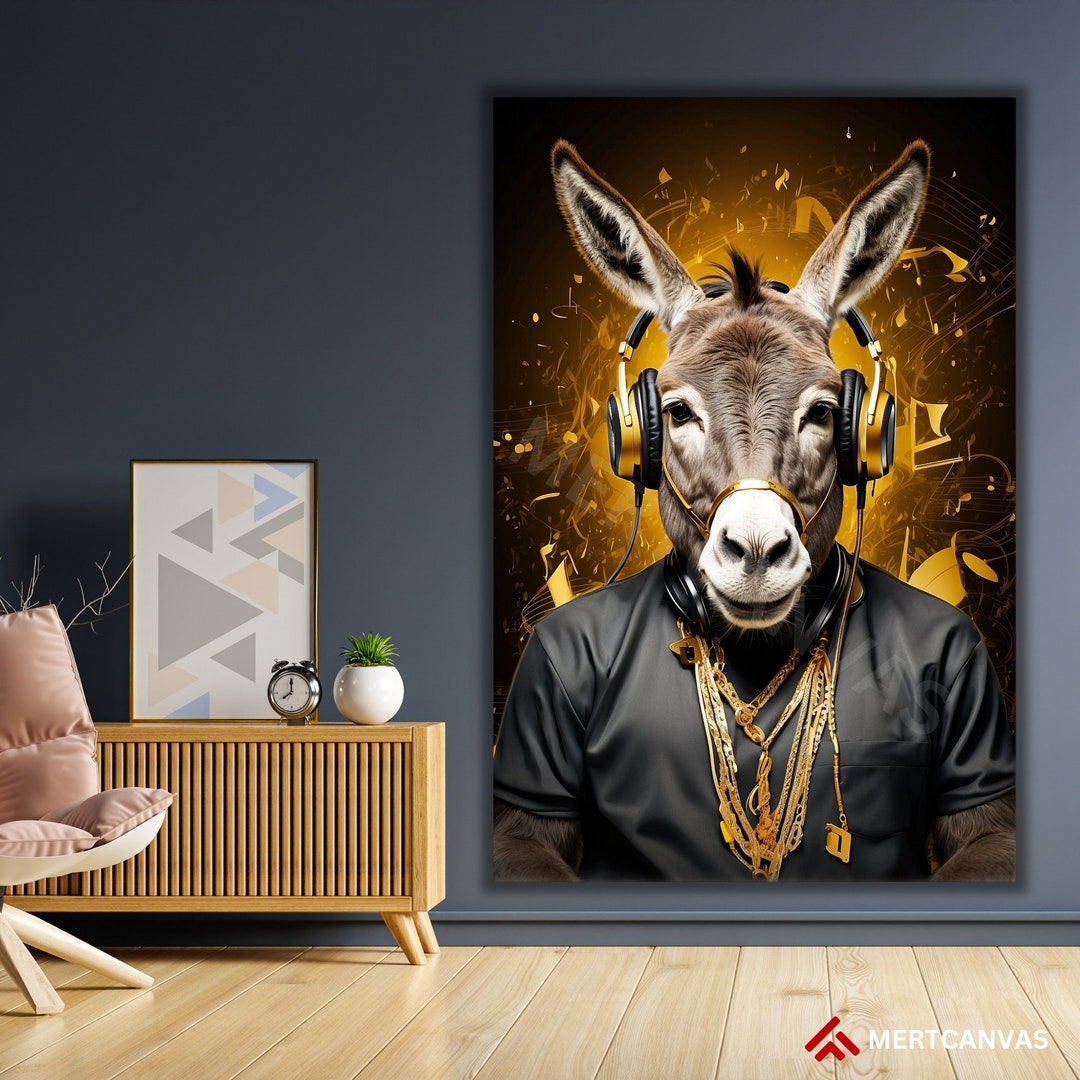 Comic Dj Donkey My Design Dj Donkey Dj Gifts for Dj Canvas Art Dj ...