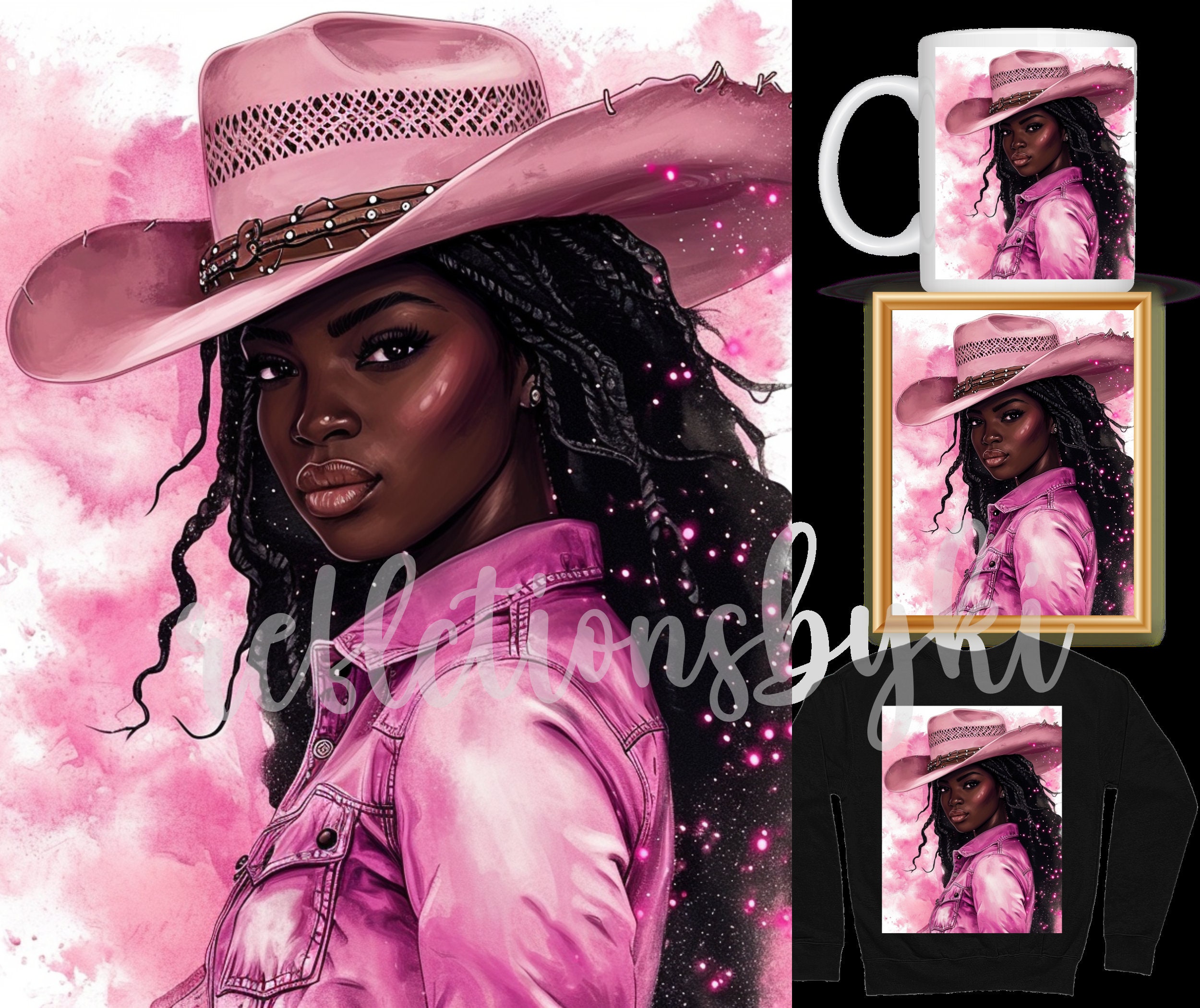 African American Clipart, Black Girl Cowgirl Clipart, Black Woman ...
