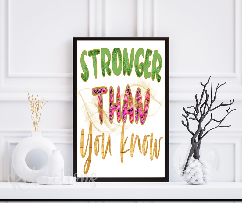 Clipart Inspiration Quotes, Uplifting SVG, Affirmation SVG, stronger ...