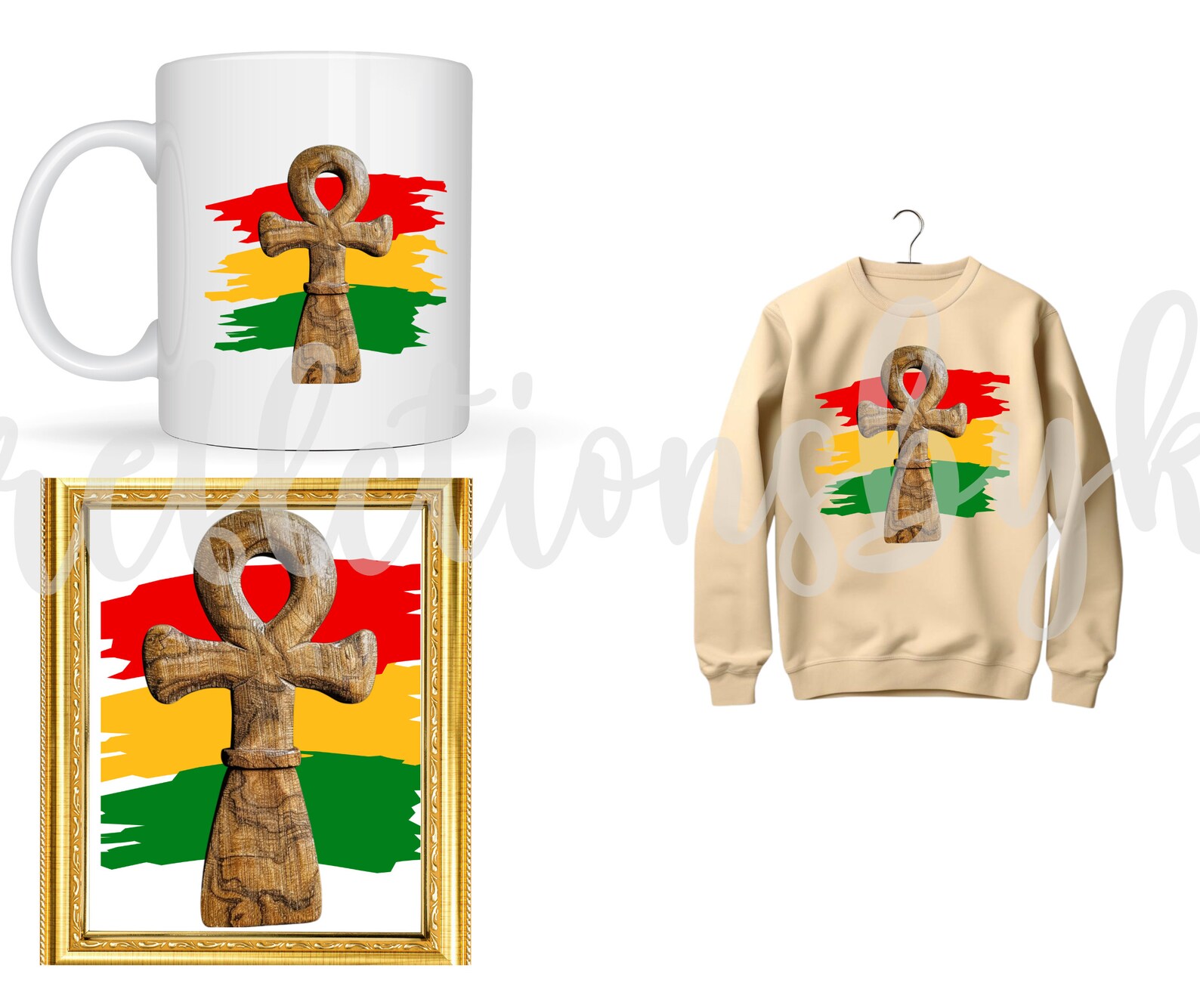 Colorful Ankh PNG, Ancient Egyptian Png, Life PNG, Digital Clipart ...