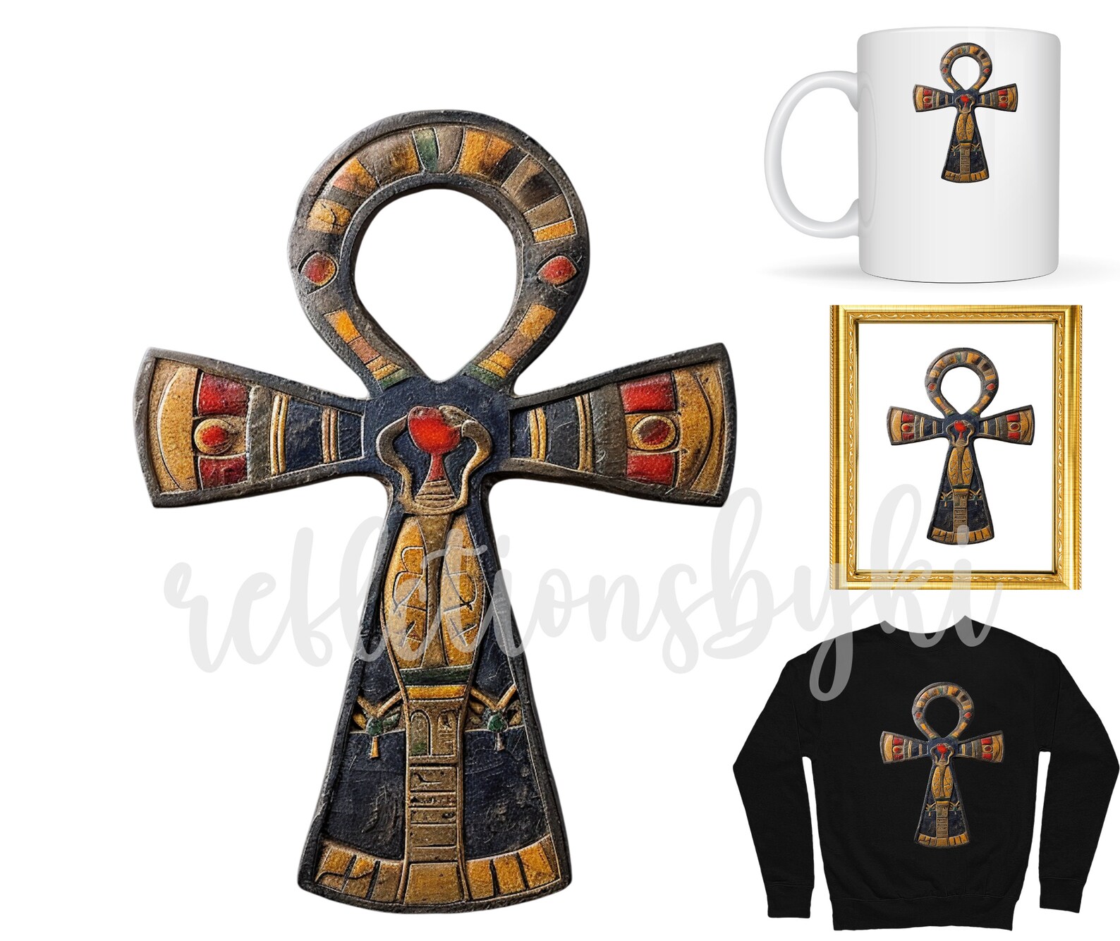 Colorful Ankh PNG, Ancient Egyptian Png, Life PNG, Digital Clipart ...