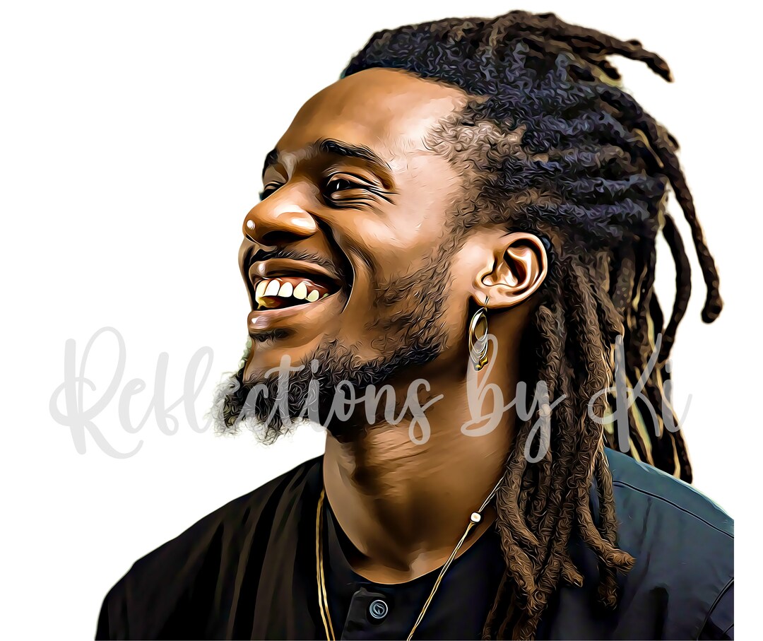 Locs SVG, Black Dread Man With Beard Svg, Black Man Clipart, African ...
