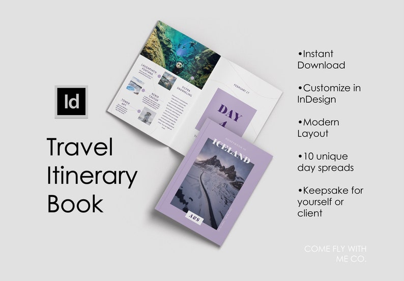 Travel Itinerary Guide Template Photo Book, Digital Modern Minimal ...