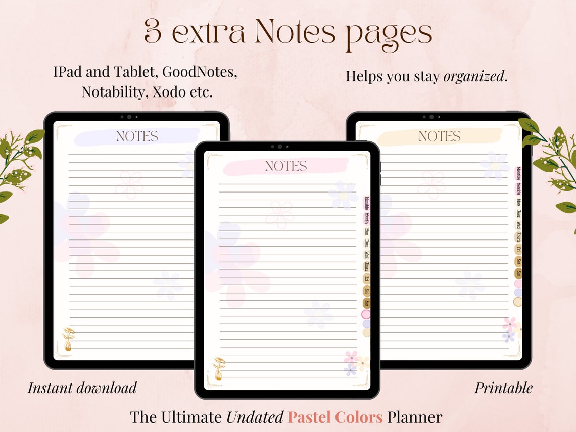 Digital Planner, Planner Bundle, Undated Planner,daily Planner ...