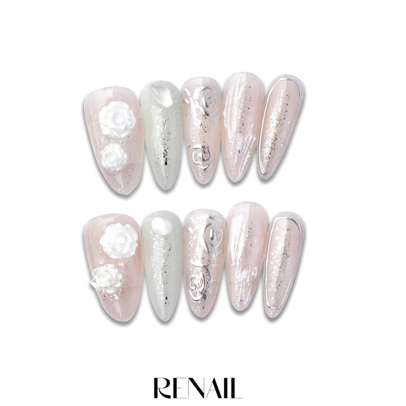 Fake Silver Nails - Etsy