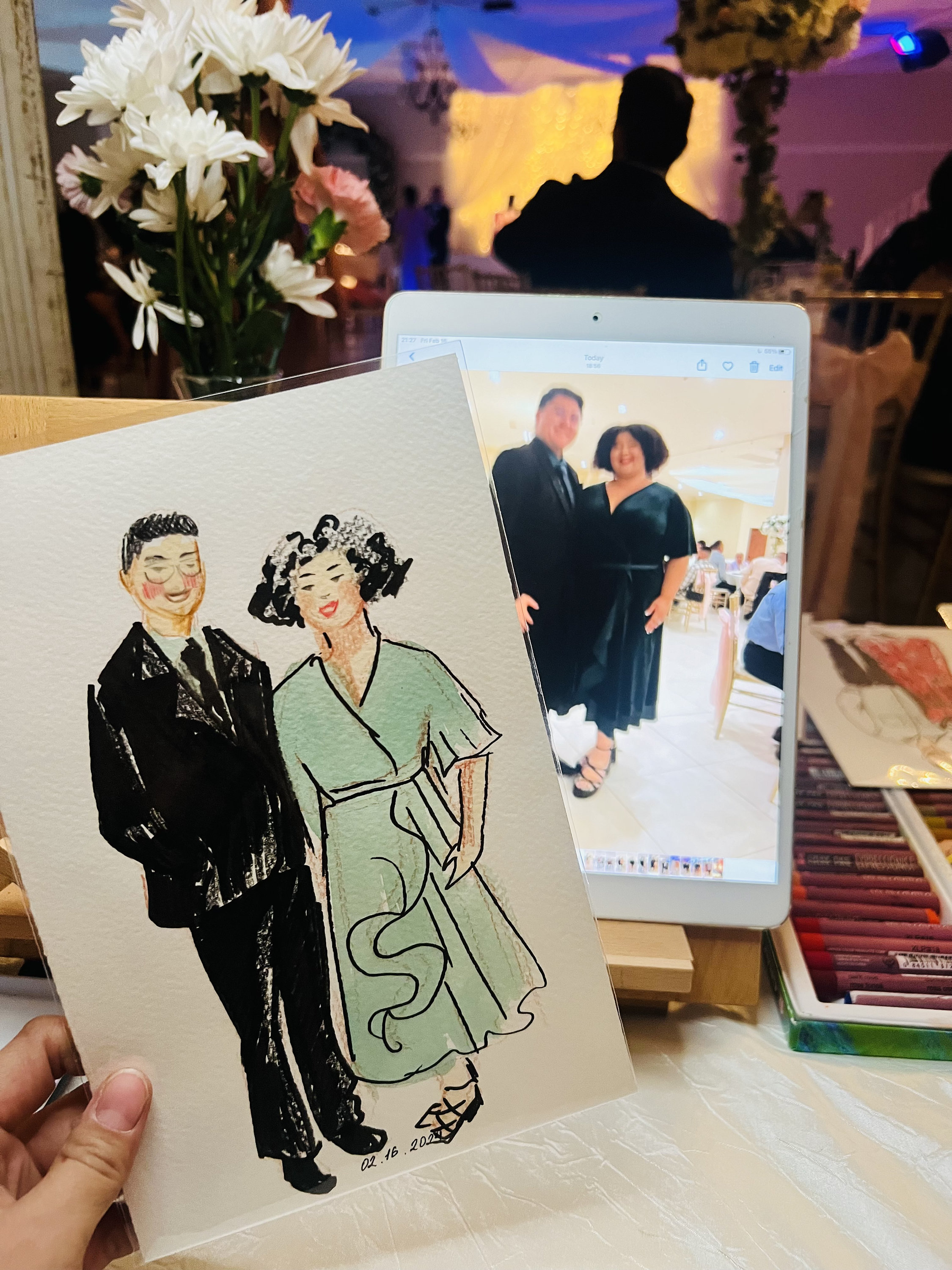 Live Guest Portrait, Live Guest Watercolor Painting, Live Wedding ...
