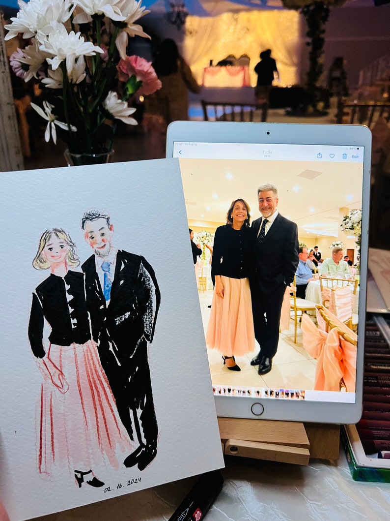 Live Guest Portrait, Live Guest Watercolor Painting, Live Wedding ...