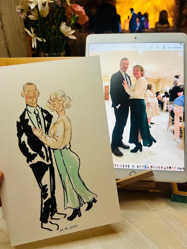 Live Guest Portrait, Live Guest Watercolor Painting, Live Wedding ...