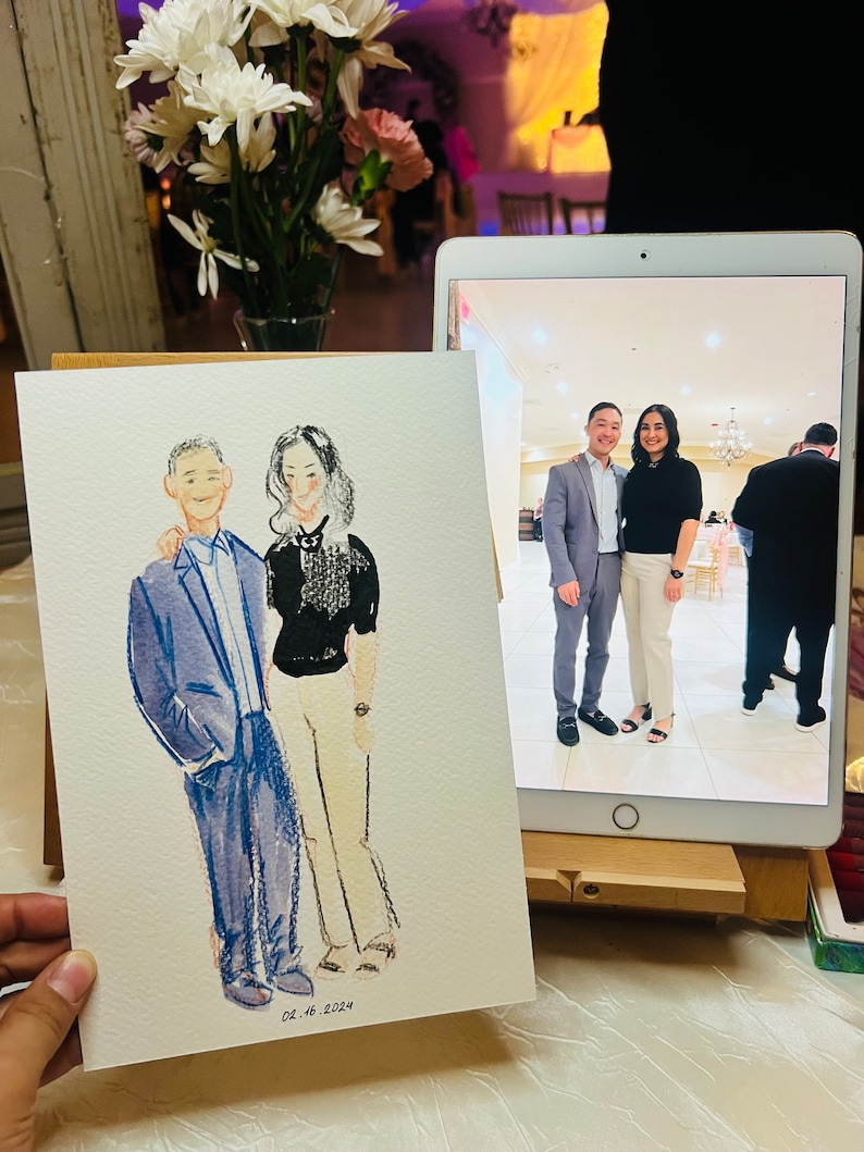 Live Guest Portrait, Live Guest Watercolor Painting, Live Wedding ...