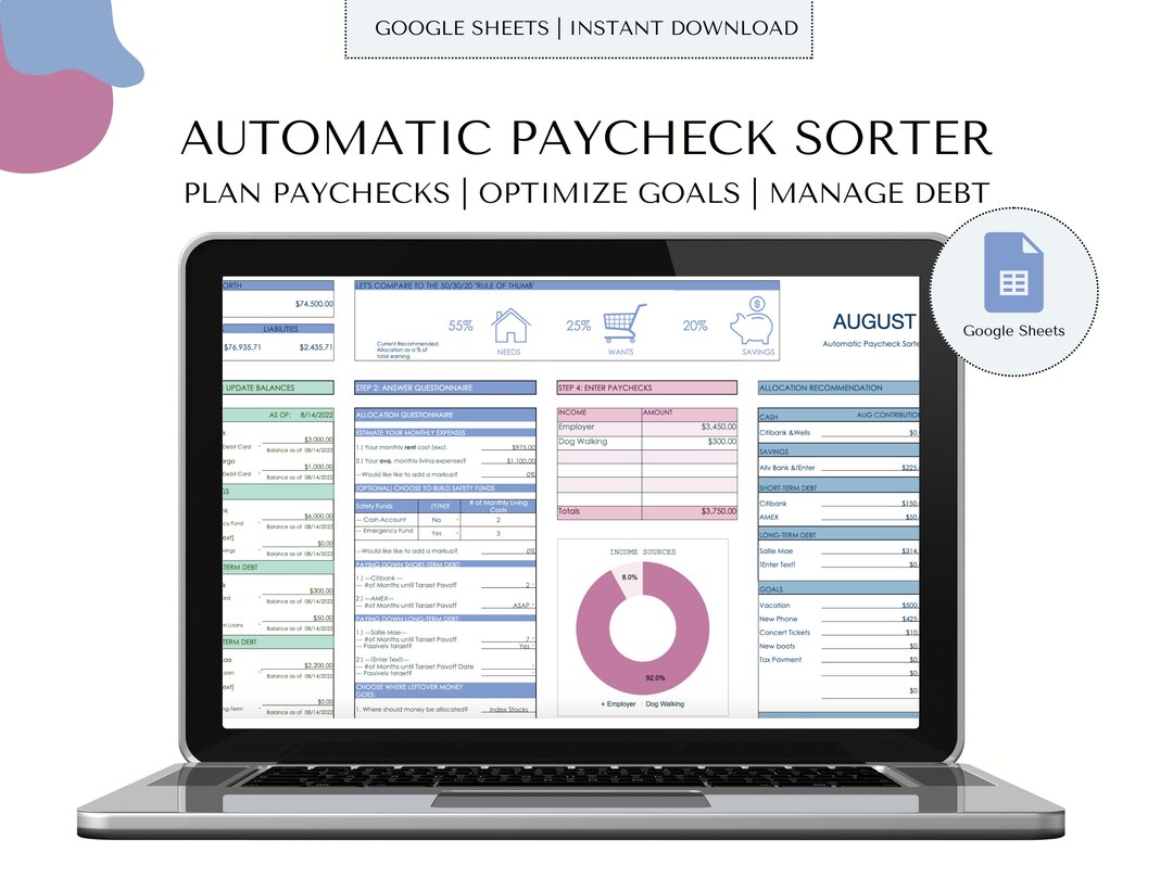 Automatic Budget by Paycheck | Envelope Method | Debt Repayment | Goal ...