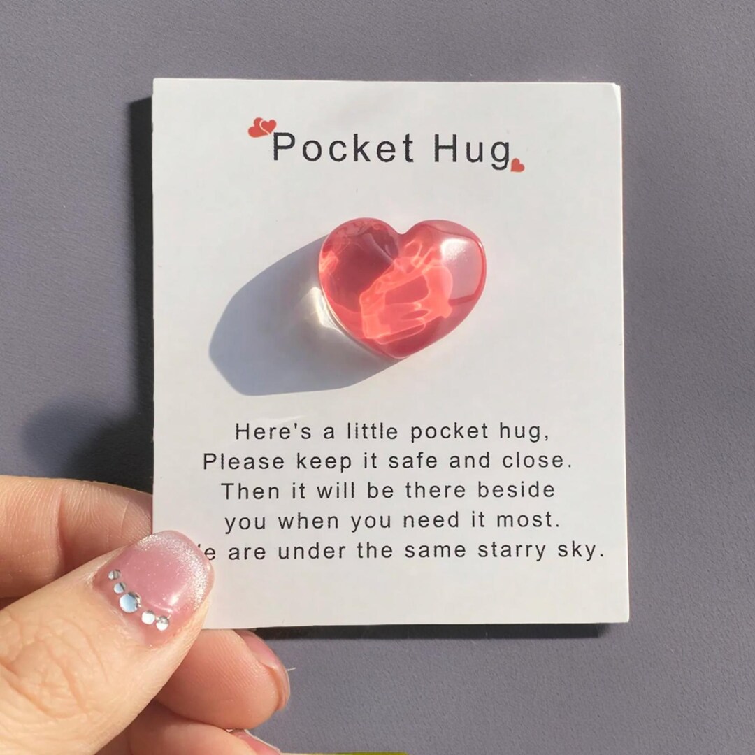 Tiny Pocket Hug Poem Card, Cute Resin Decoration, Encouraging Thinking ...