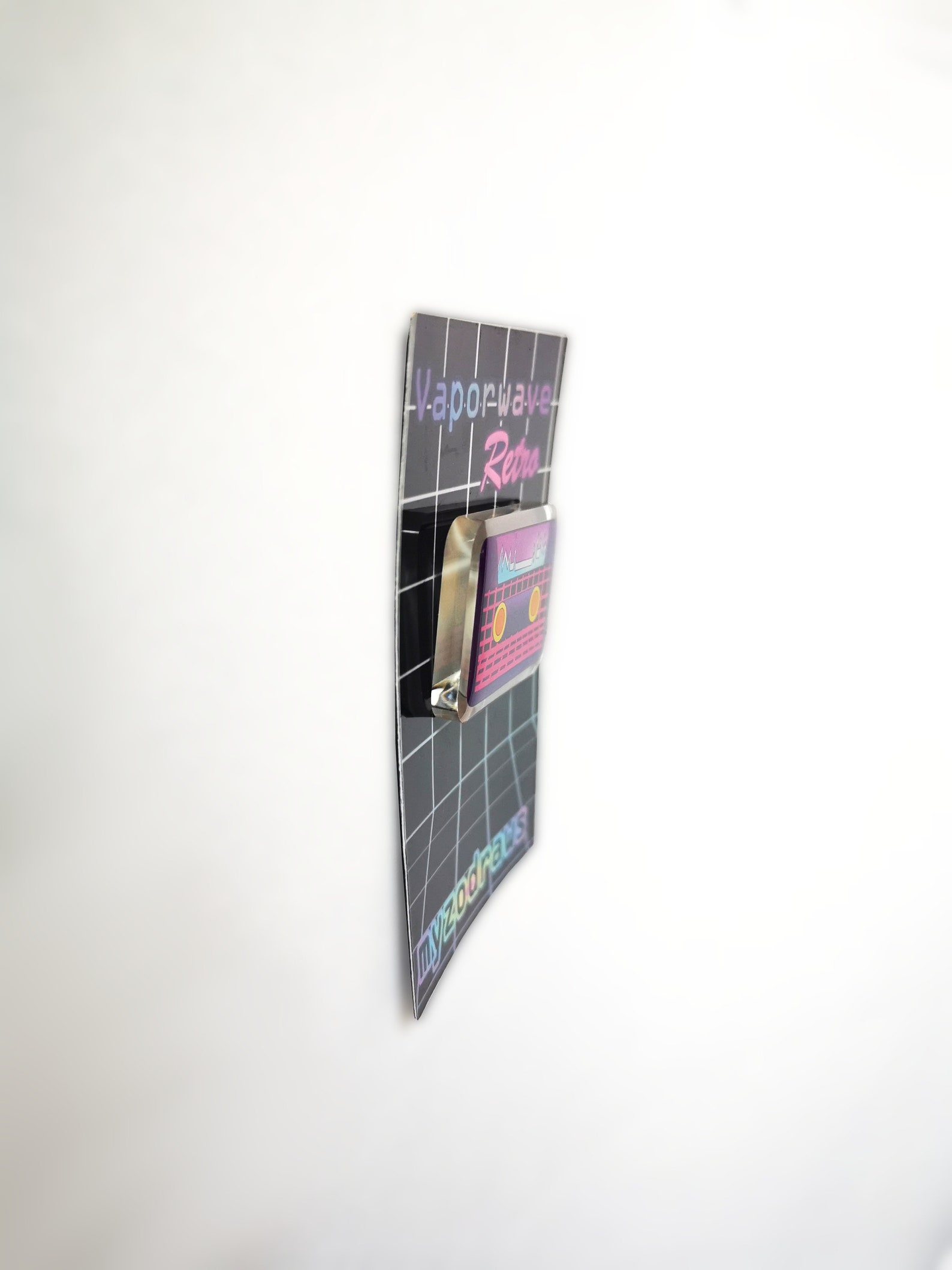 Vaporwave Grid Cassette Acrylic Pin, Cyberpunk Glitch Aesthetic ...