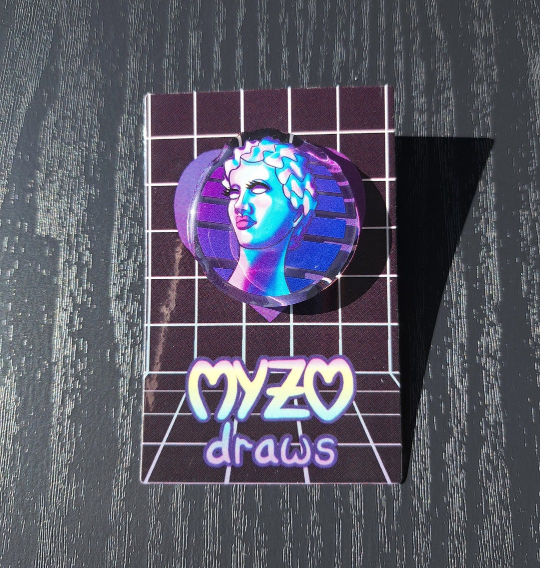 Vaporwave Statue Aesthetic Pin, Rainbow Glitch Aesthetic Accesory - Etsy