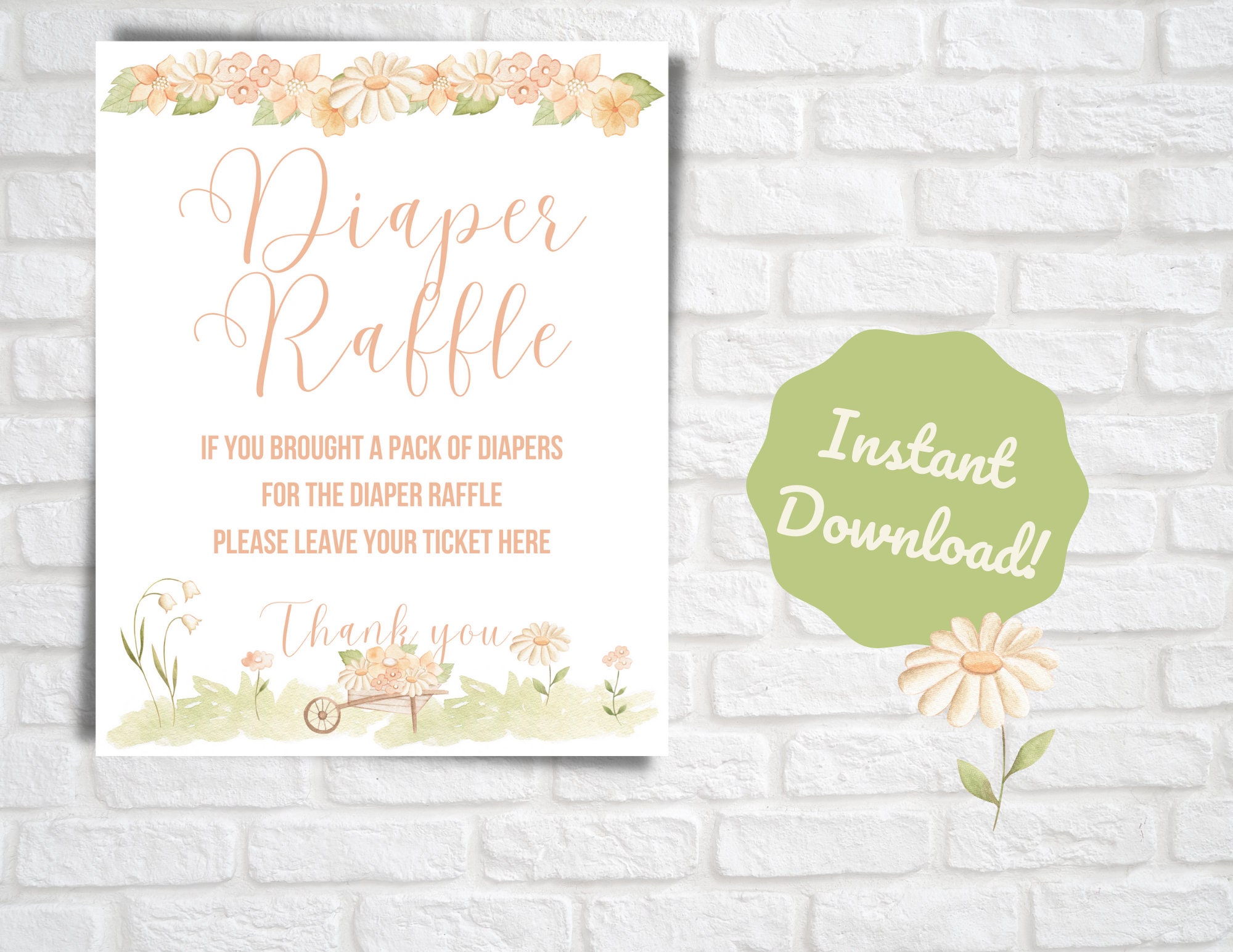 Letrero de Rifa de Pañales / Rifa de Pañales para Bebé / - Etsy España