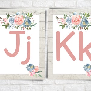Alphabet Posters Floral Alphabet Posters Printable - Etsy