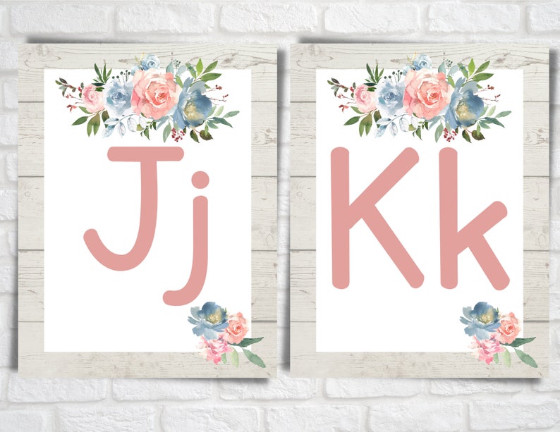 Alphabet Posters Floral Alphabet Posters Printable - Etsy