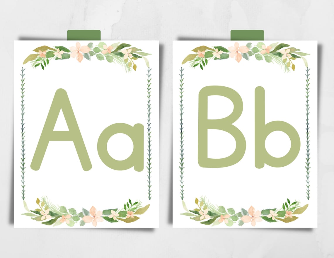 Alphabet Posters Floral Alphabet Posters Printable - Etsy