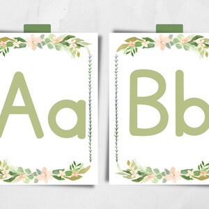 Alphabet Posters Floral Alphabet Posters Printable Alphabet Classroom ...