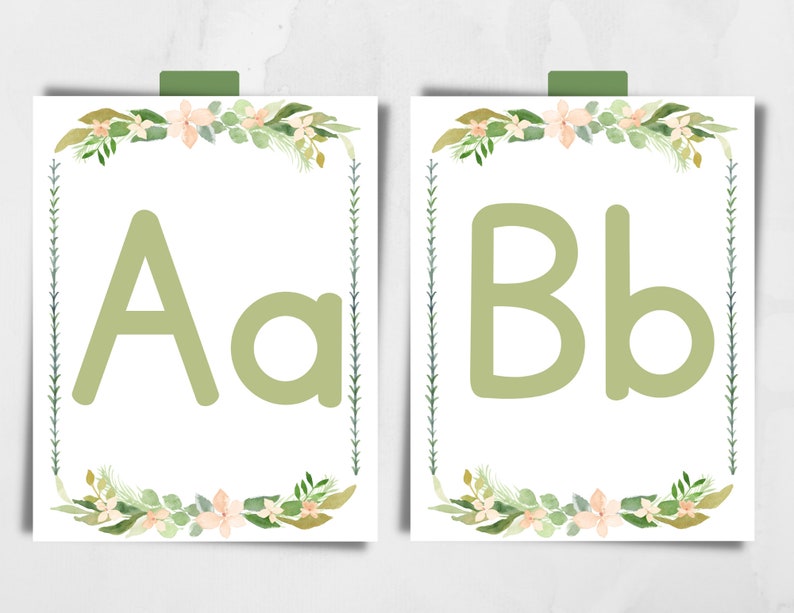 Alphabet Posters Floral Alphabet Posters Printable - Etsy