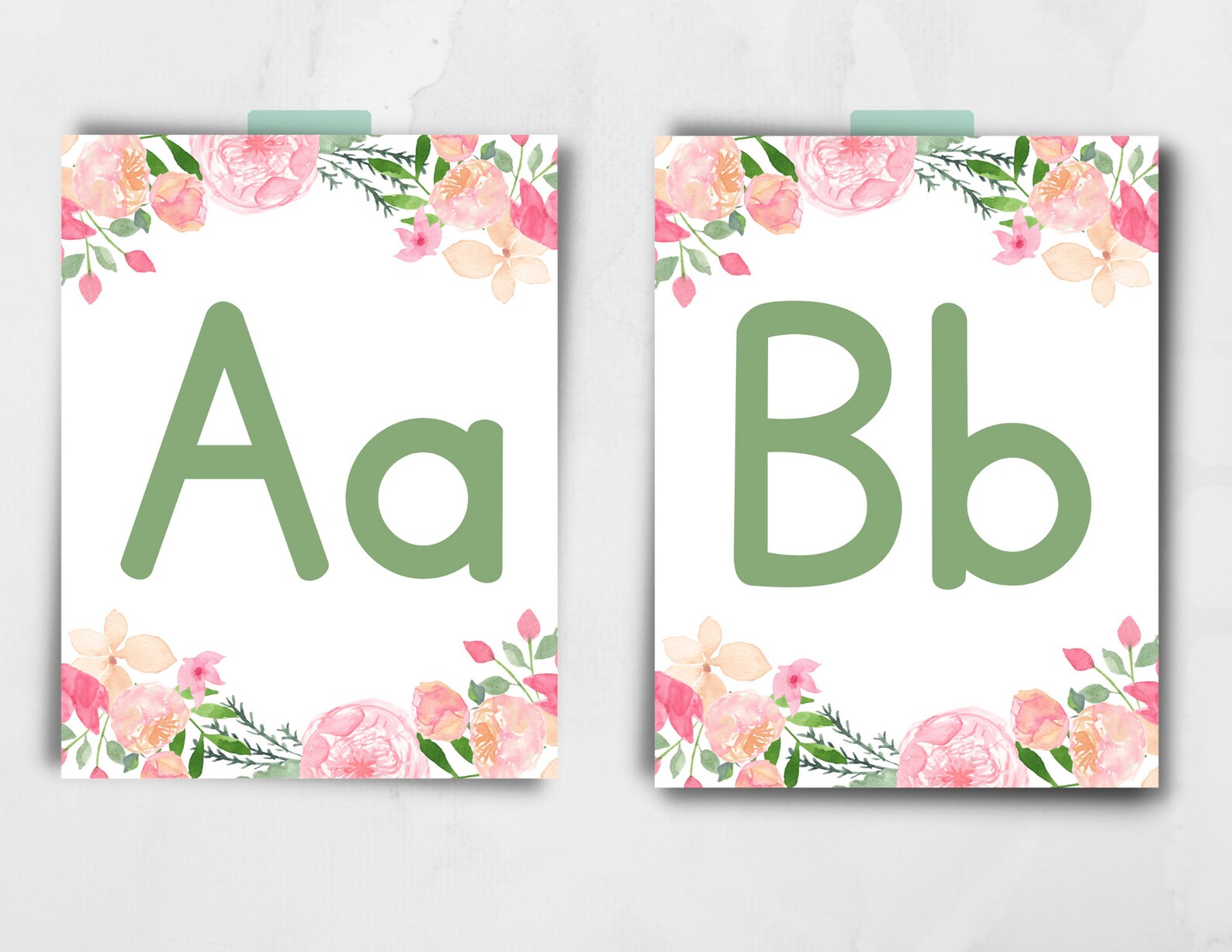 Alphabet Posters Floral Alphabet Posters Printable - Etsy