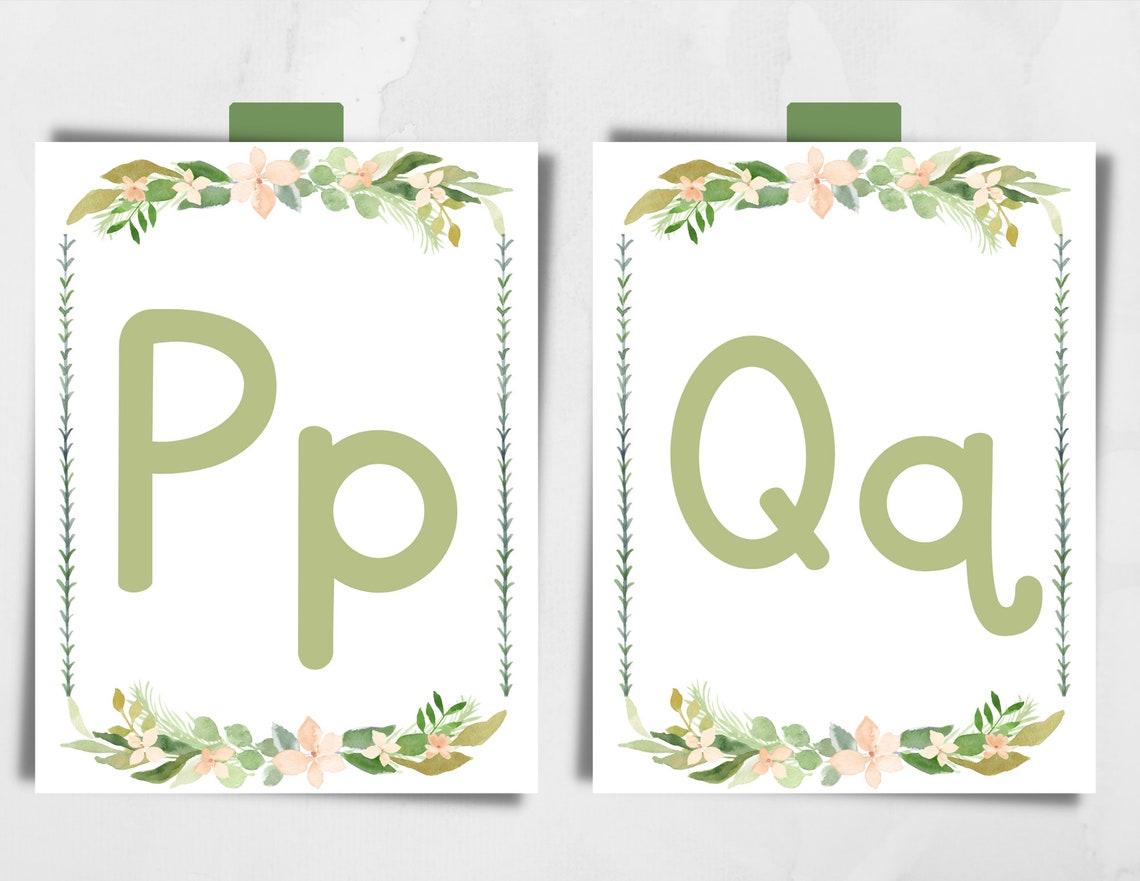 Alphabet Posters Floral Alphabet Posters Printable - Etsy