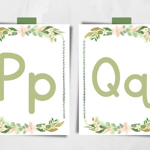 Alphabet Posters Floral Alphabet Posters Printable Alphabet Classroom ...
