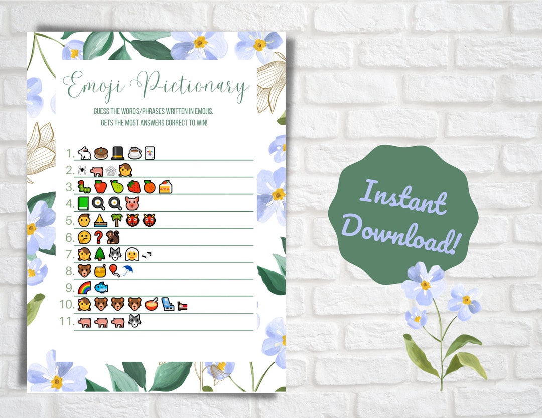 Baby Shower Game Emoji Pictionary Baby Shower Emoji Pictionary Game ...