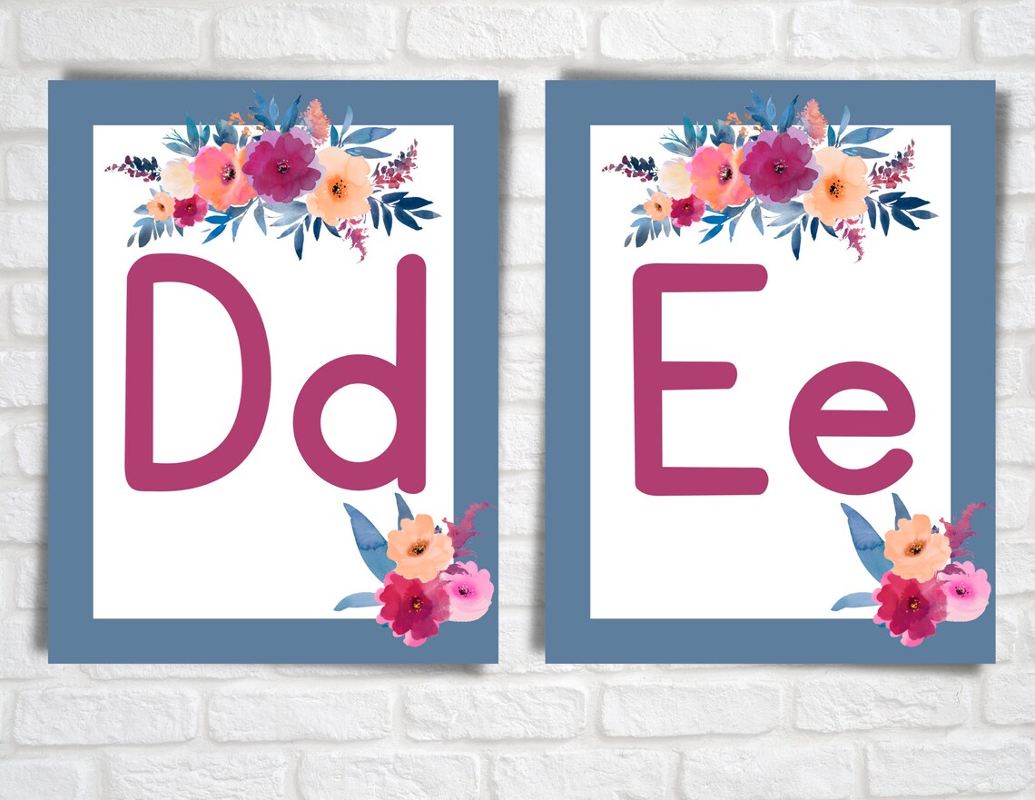 Alphabet Posters Floral Alphabet Posters Printable | Etsy