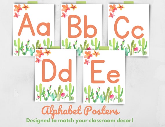 Cactus Alphabet Posters Alphabet Posters Printable | Etsy