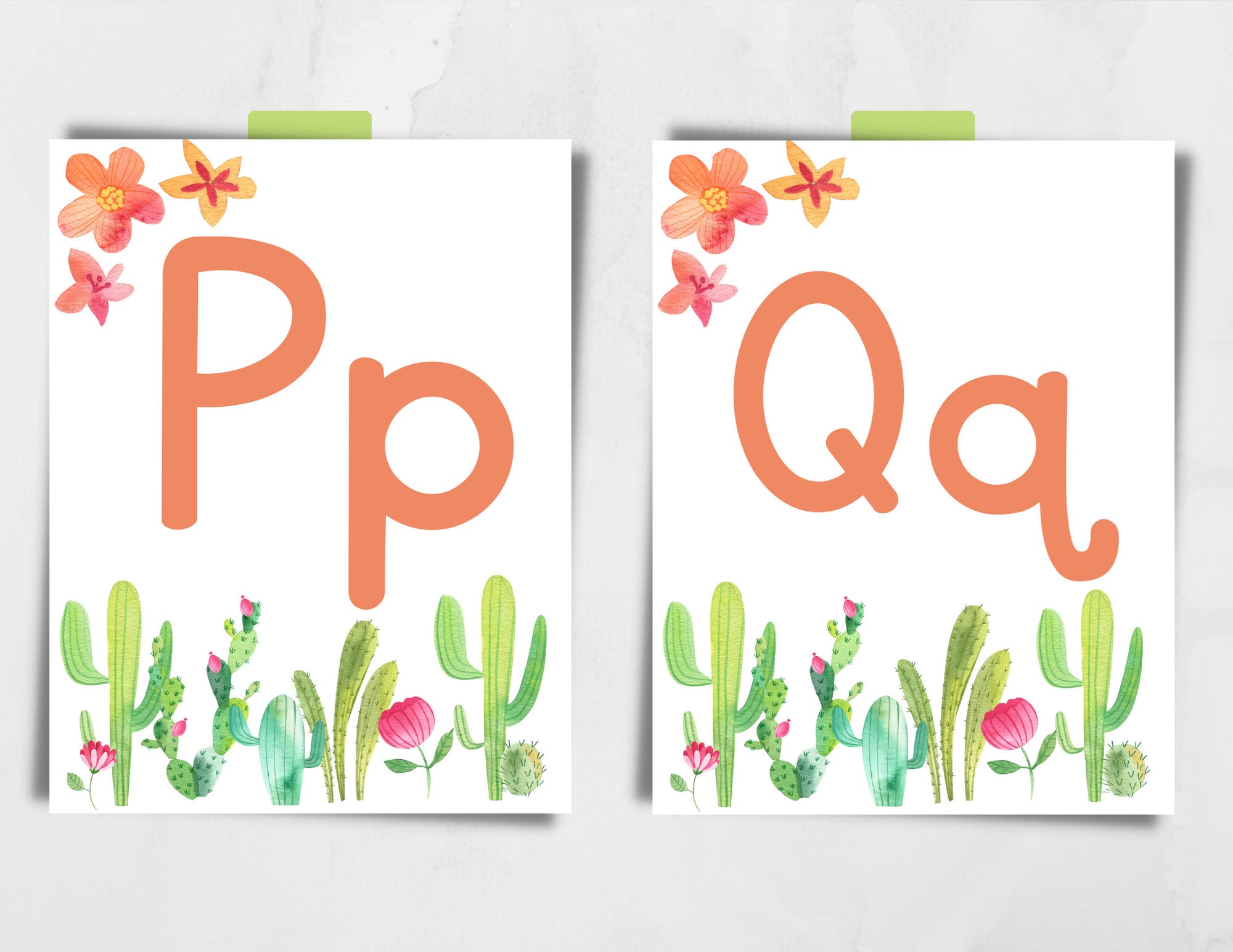 Cactus Alphabet Posters Alphabet Posters Printable Alphabet Classroom ...
