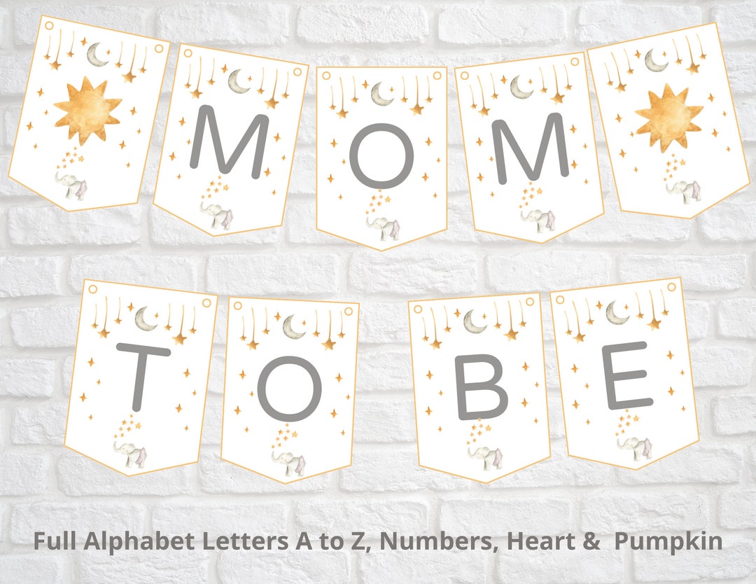 Printable Alphabet Banner Set Moon Alphabet Banner Letters A Z, Numbers ...