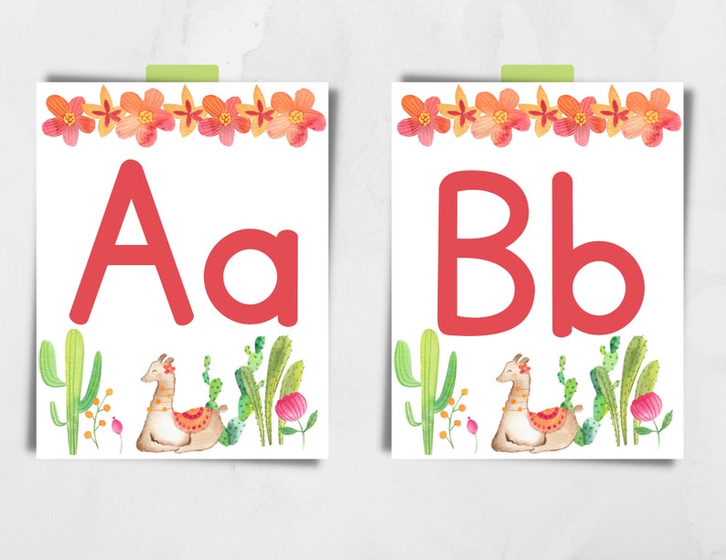 Alphabet Posters Llama Alphabet Posters Printable Alphabet - Etsy
